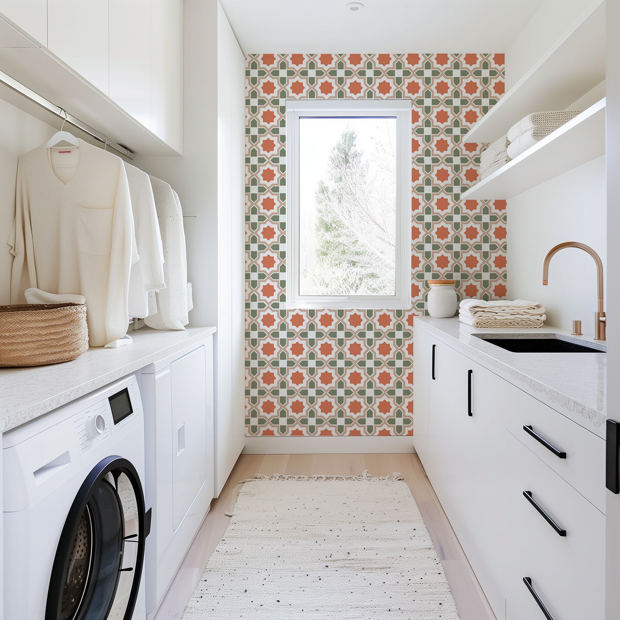 Traditional Geometric Tile Wallpaper – Wimzy Walls