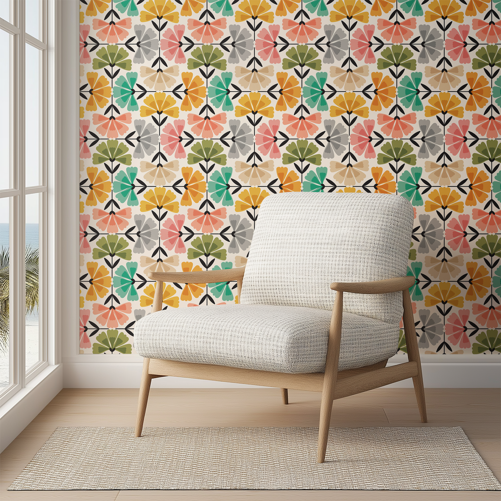 Fan Daisy Peel and Stick Wallpaper – Wimzy Walls